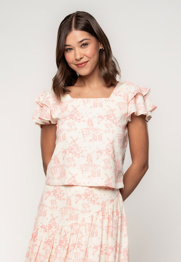 Samara Top in Toile Print – Paperdolls