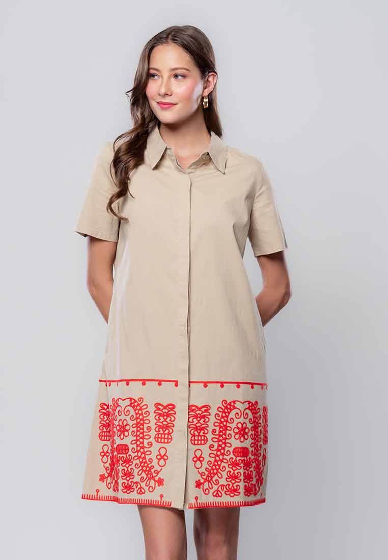 Anne Collette Shirt-Dress with Embroidery – Paperdolls