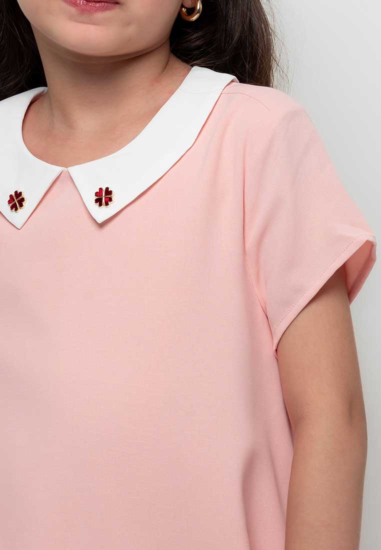 Treehouse Felishia Collared Dress with Flower Pin – Paperdolls